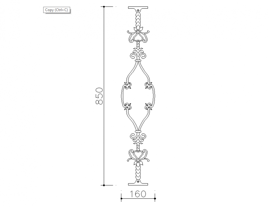 Dynamic single railing block cad drawing details dwg file - Cadbull Dynamic single railing block cad drawing details dwg file - Cadbull