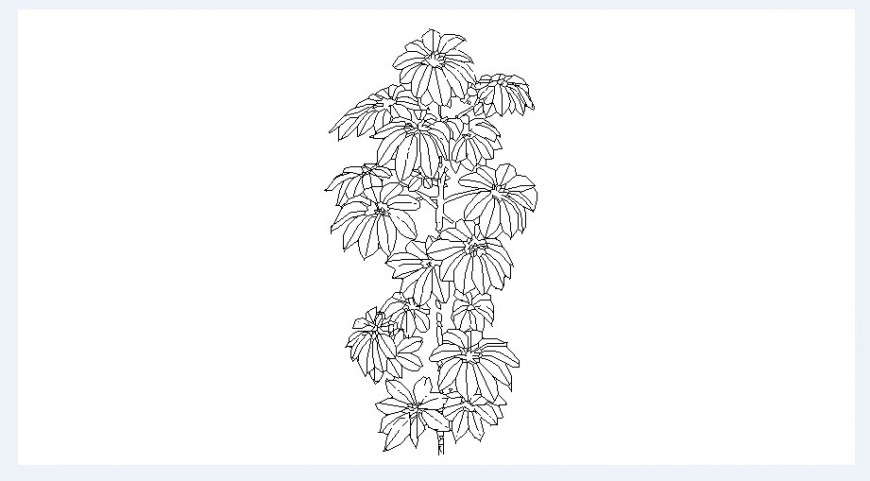Dynamic tree flower plant elevation block drawing details dwg file ...