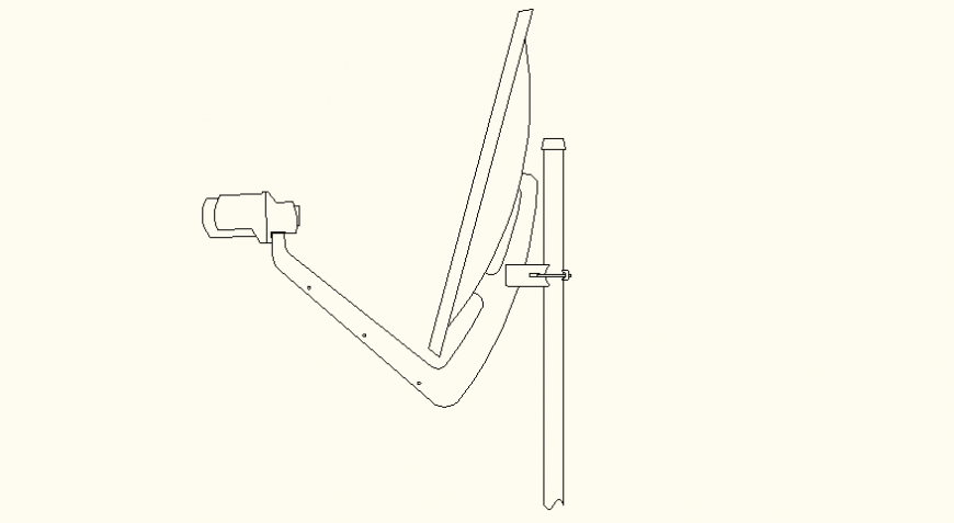 Electrical - Satellite Dish Elevation detail layout file - Cadbull Electrical - Satellite Dish Elevation detail layout file - Cadbull