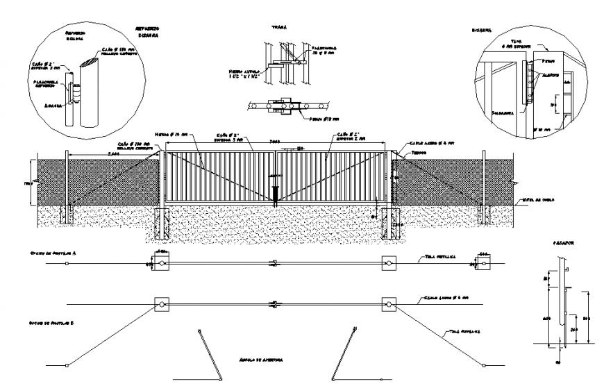 Entrance gate detail drawing in dwg file. - Cadbull Entrance gate detail drawing in dwg file. - Cadbull