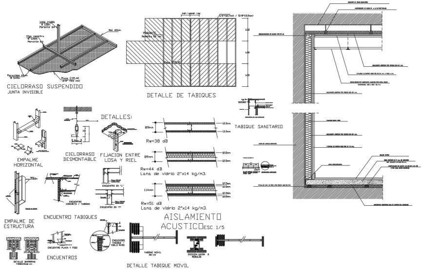 False ceiling, cut constructive section and structure details of ... False ceiling, cut constructive section and structure details of ...