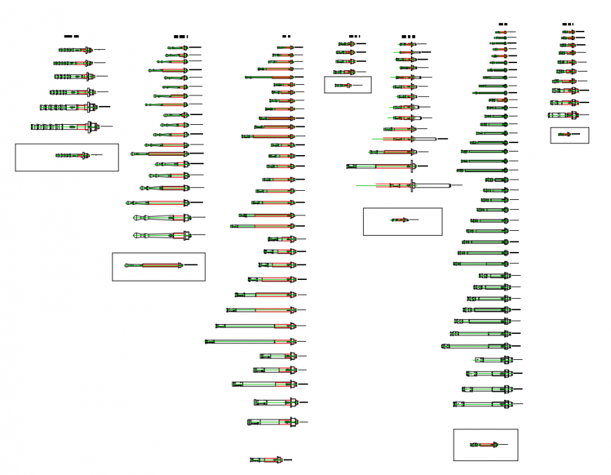 Fischer anchor base and dynamic blocks details dwg file - Cadbull