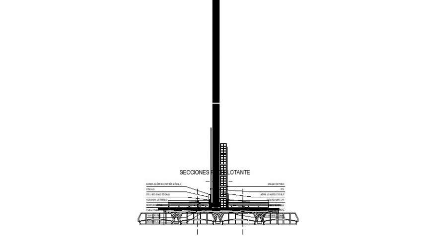 Floating floor constructive structure cad drawing details dwg file