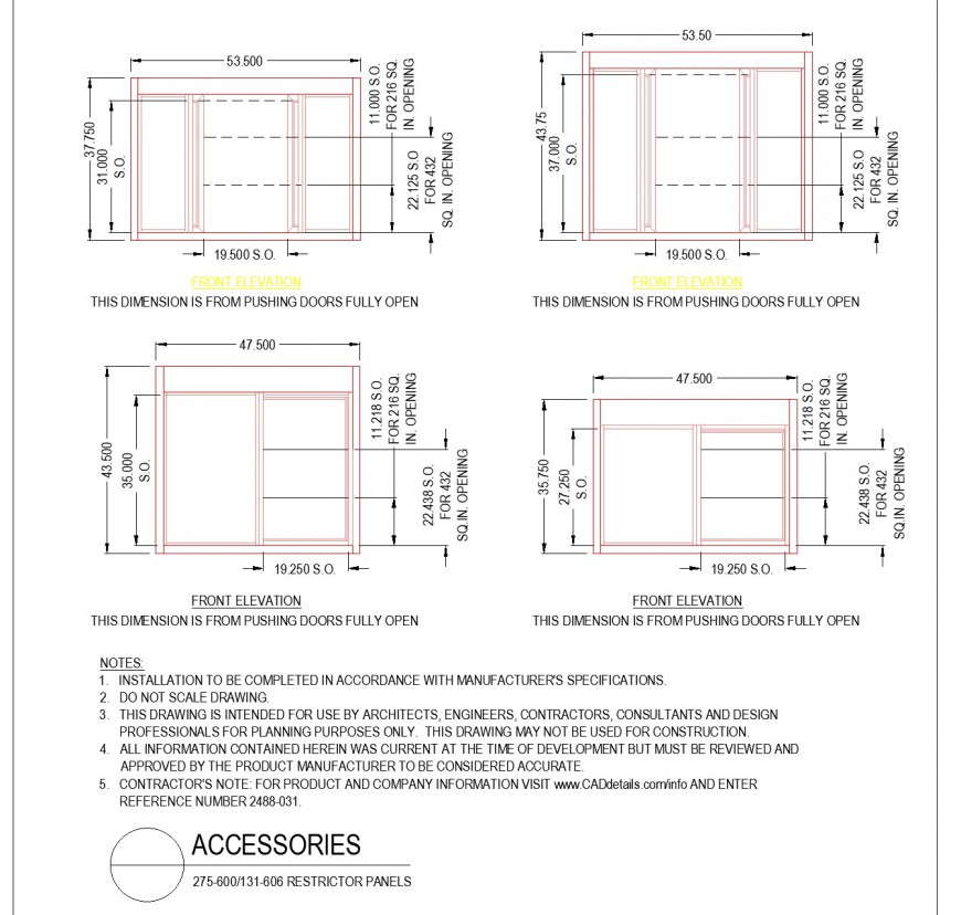 Front elevation accessories plan autocad file - Cadbull