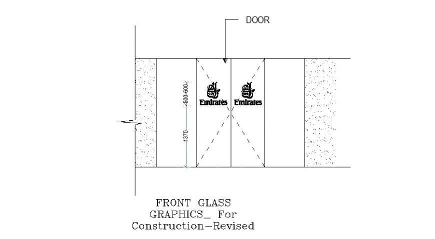 Front Glass Access Door Elevation Cad Drawing Details Dwg File Cadbull