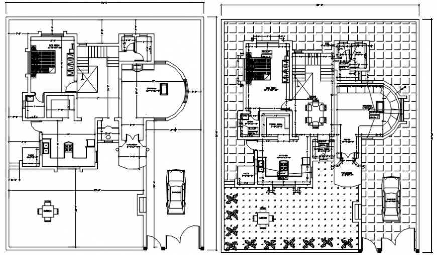 Ground floor and first floor layout plan bungalow project - Cadbull Ground floor and first floor layout plan bungalow project - Cadbull