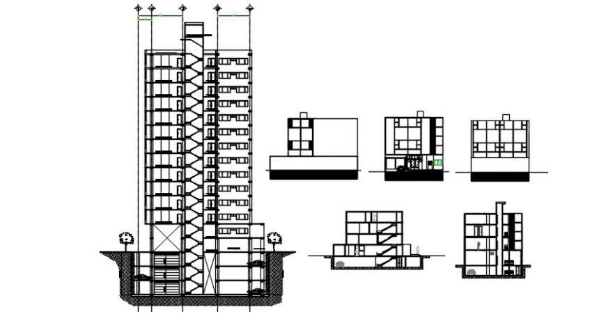 Elevation And Section Detail High Rise Building Autoc - vrogue.co