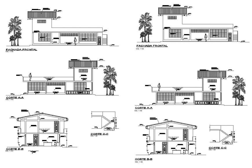Initial classrooms elevation and section drawing details dwg file - Cadbull Initial classrooms elevation and section drawing details dwg file - Cadbull