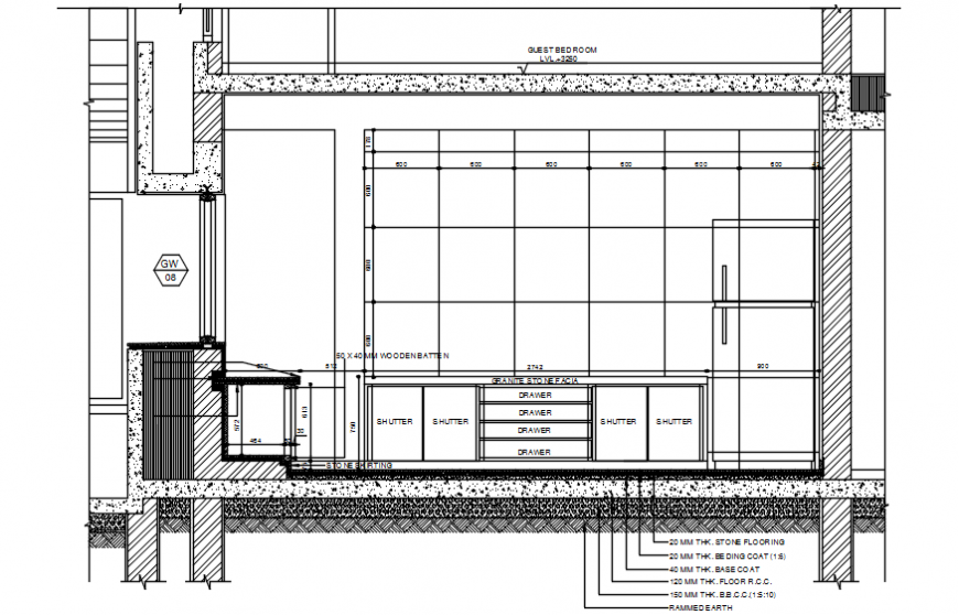 Kitchen back side constructive section cad drawing details dwg file ... Kitchen back side constructive section cad drawing details dwg file ...