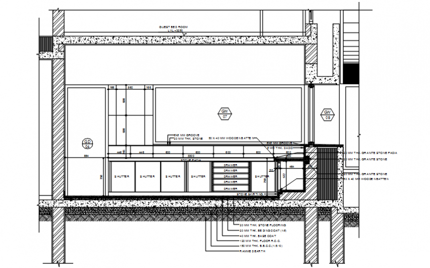 Kitchen front constructive section cad drawing details dwg file - Cadbull Kitchen front constructive section cad drawing details dwg file - Cadbull
