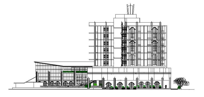 Luxuries multi-level hotel building elevation cad drawing details dwg ... Luxuries multi-level hotel building elevation cad drawing details dwg ...