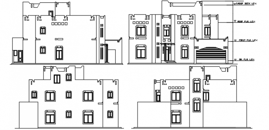 Luxuries villa all sided elevation cad drawing details dwg file - Cadbull Luxuries villa all sided elevation cad drawing details dwg file - Cadbull