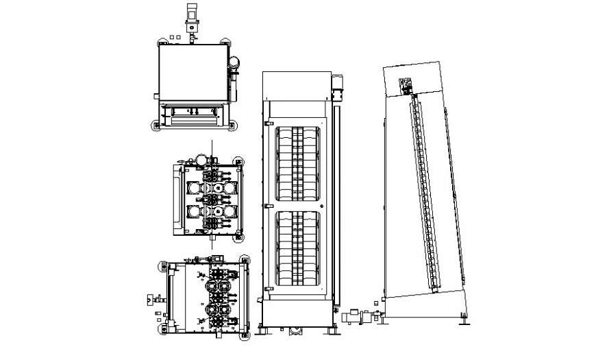Machinery units drawings 2d view elevation details in autocad - Cadbull Machinery units drawings 2d view elevation details in autocad - Cadbull