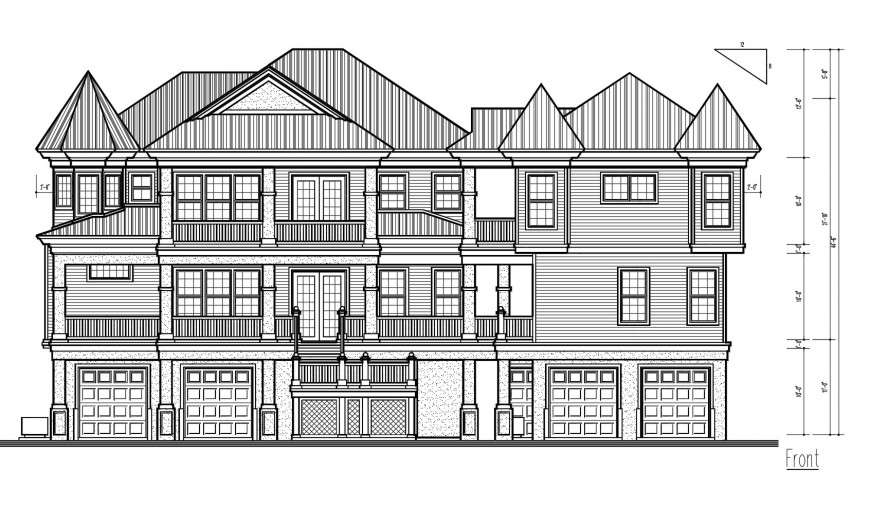 Main elevation details of luxuries multi-story villa building dwg file ... Main elevation details of luxuries multi-story villa building dwg file ...