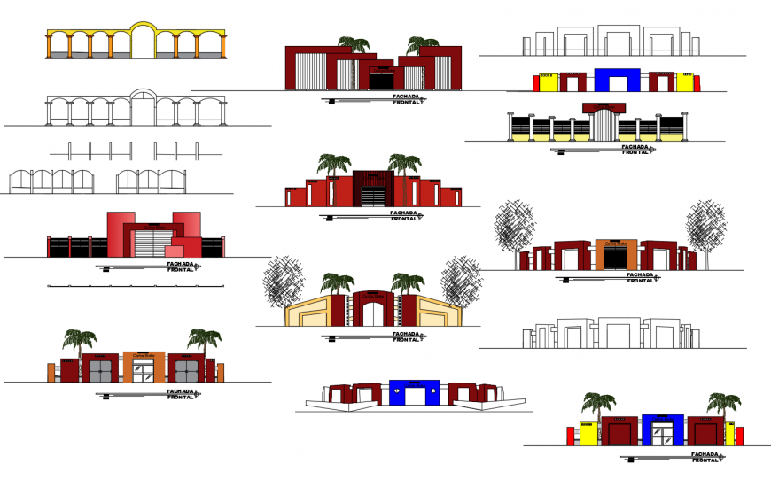 Main gate elevation, section and fence details of education building ... Main gate elevation, section and fence details of education building ...