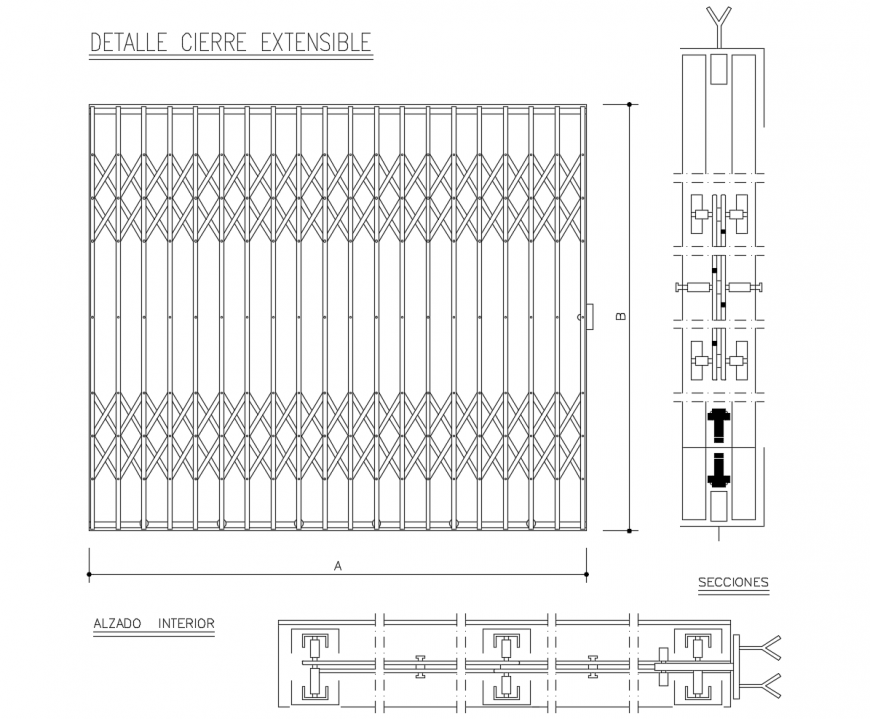 Main gate elevation and installation cad drawing details dwg file - Cadbull
