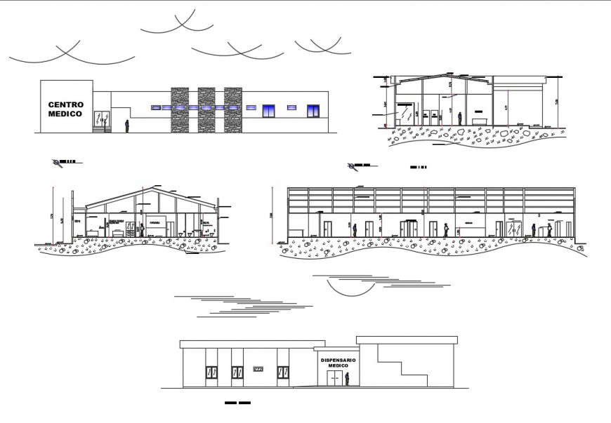 Medical center all sided elevation and sectional details dwg file - Cadbull Medical center all sided elevation and sectional details dwg file - Cadbull