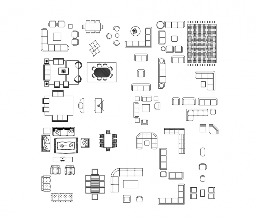 Miscellaneous dining tables, sofa set and hotel furniture blocks cad ... Miscellaneous dining tables, sofa set and hotel furniture blocks cad ...