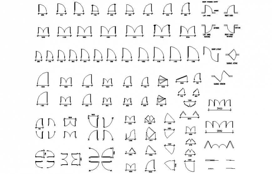 Miscellaneous doors blocks cad drawing details dwg file - Cadbull