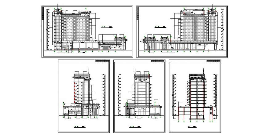 Multi-family residential apartment building all sided elevation and ... Multi-family residential apartment building all sided elevation and ...