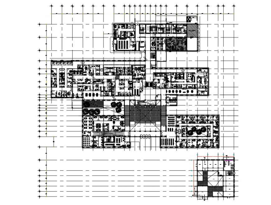 Multi-flooring hospital floor plan layout details dwg file - Cadbull Multi-flooring hospital floor plan layout details dwg file - Cadbull