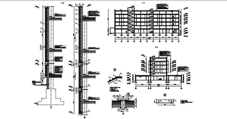 Multi-level hotel building constructive section drawing details dwg ... Multi-level hotel building constructive section drawing details dwg ...