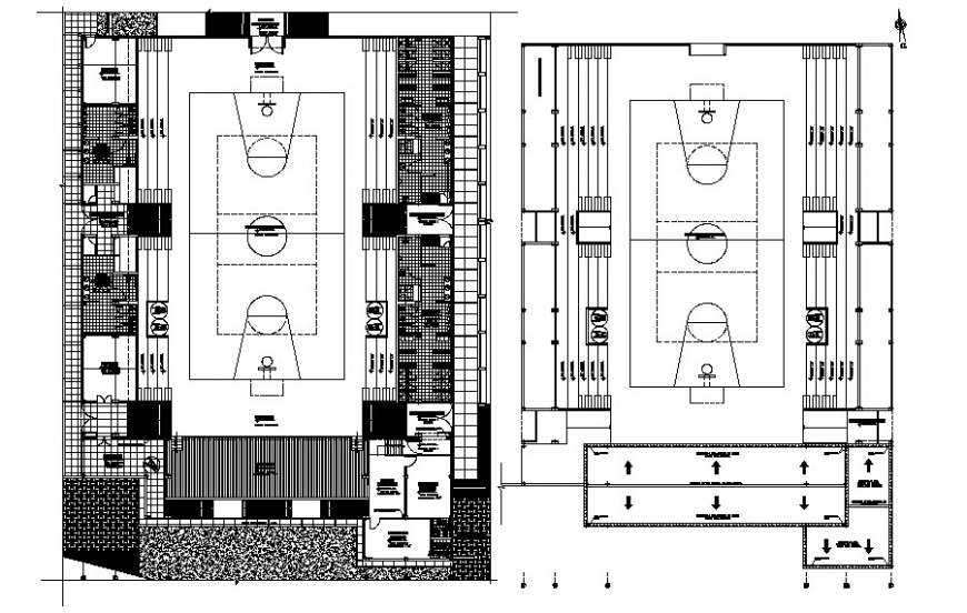 Multi Use Sports Court Ground Area Drawings 2d View Autocad File Cadbull