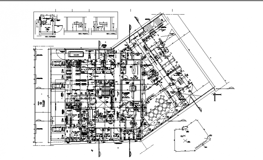 Multi specialist hospital architecture layout plan details dwg file ...