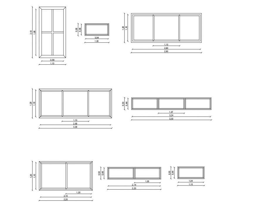 Multiple aluminium window elevation blocks cad drawing details dwg file ... Multiple aluminium window elevation blocks cad drawing details dwg file ...