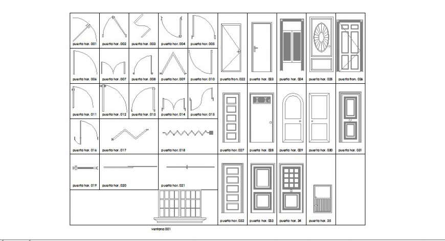 Multiple common door and window 2d elevation blocks cad drawing details ... Multiple common door and window 2d elevation blocks cad drawing details ...