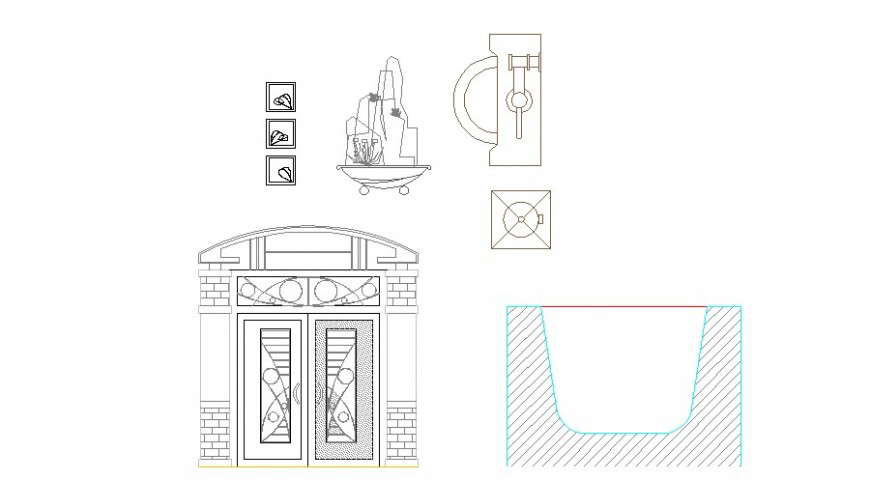 Multiple decorative household blocks cad drawing details dwg file - Cadbull