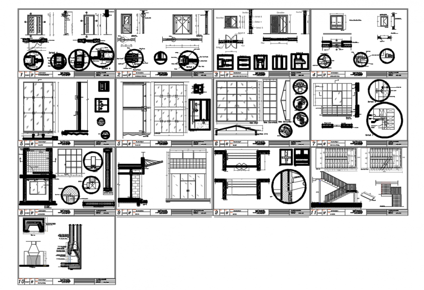 Multiple doors and windows elevation and installation of house dwg file ... Multiple doors and windows elevation and installation of house dwg file ...