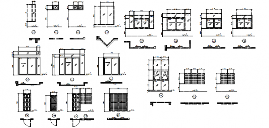 Multiple doors and windows elevation blocks of house cad drawing ... Multiple doors and windows elevation blocks of house cad drawing ...