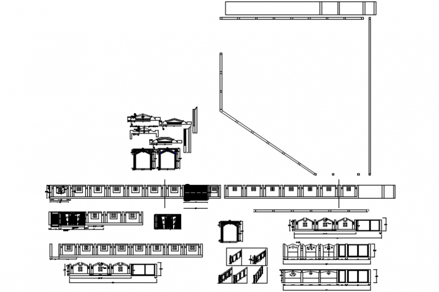 Multiple fence and railing elevation blocks cad drawing details dwg ... Multiple fence and railing elevation blocks cad drawing details dwg ...