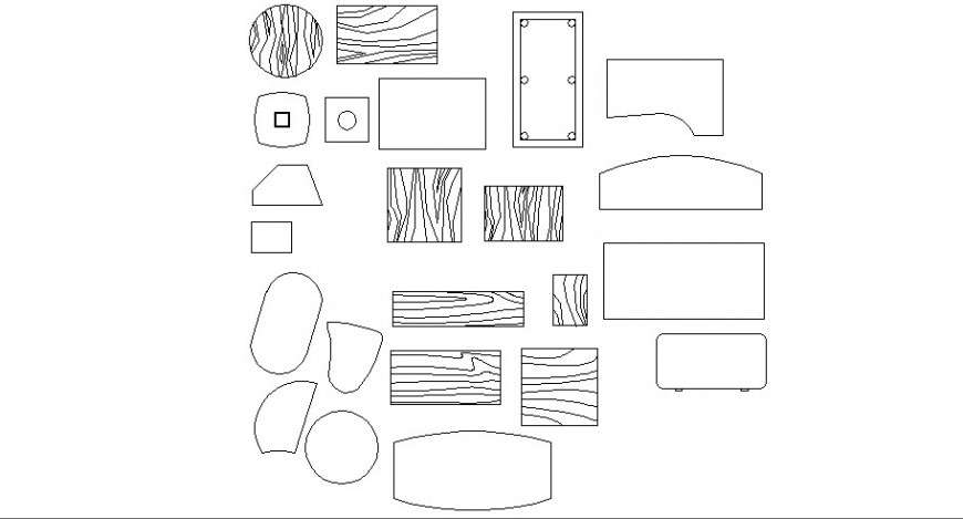 Multiple shaped wooden table elevation blocks cad drawing details dwg ... Multiple shaped wooden table elevation blocks cad drawing details dwg ...