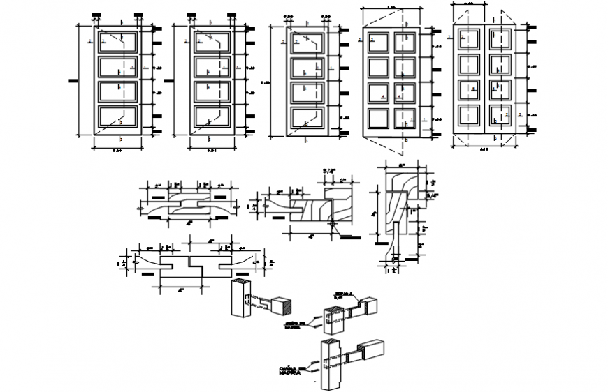 Multiple single and double doors elevation and installation details dwg ... Multiple single and double doors elevation and installation details dwg ...