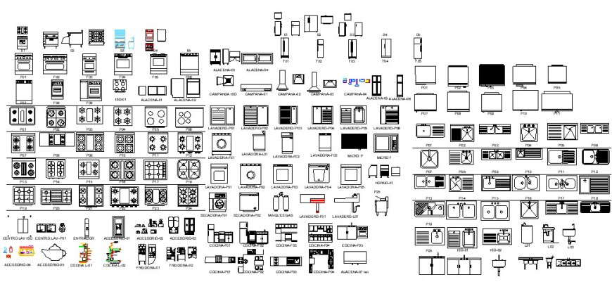 Multiple sinks, gas stove and kitchen furniture blocks cad drawing ... Multiple sinks, gas stove and kitchen furniture blocks cad drawing ...
