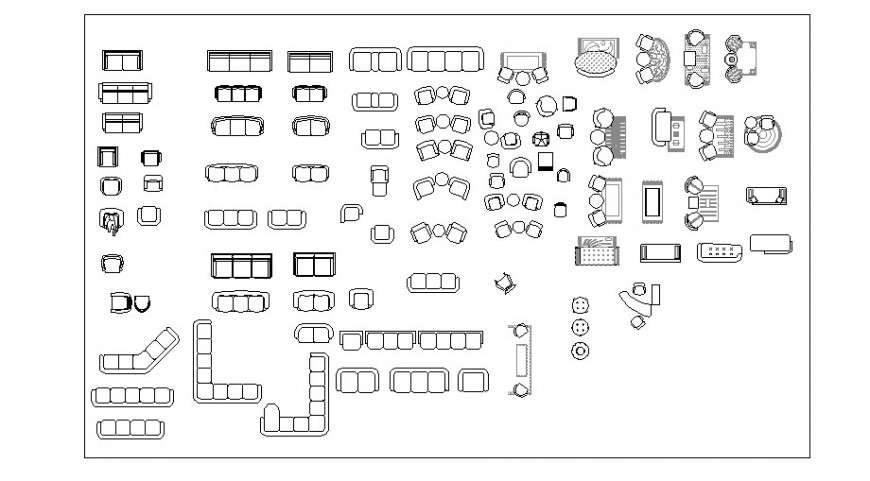 Multiple sofa set elevation 2d blocks cad drawing details dwg file Multiple sofa set elevation 2d blocks cad drawing details dwg file