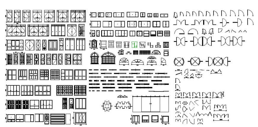 Multiple wooden doors and windows elevation blocks cad drawing details ... Multiple wooden doors and windows elevation blocks cad drawing details ...