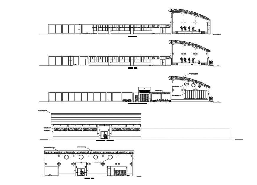 Office building all sided elevation and sectional details dwg file ... Office building all sided elevation and sectional details dwg file ...