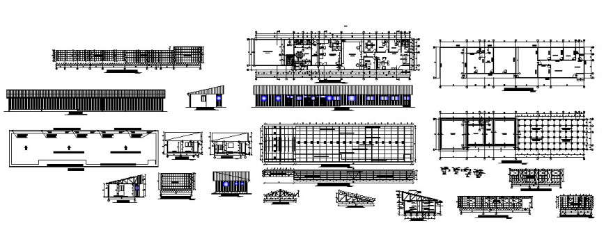 Office building elevation, section, plan and constructive structure ... Office building elevation, section, plan and constructive structure ...