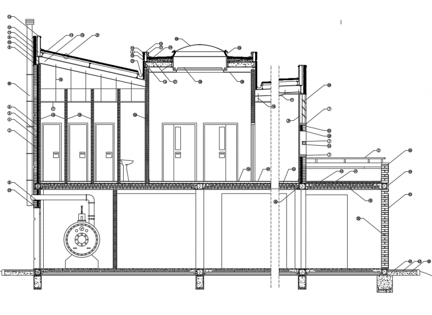 Office building facade sectional view with constructive details dwg ... Office building facade sectional view with constructive details dwg ...