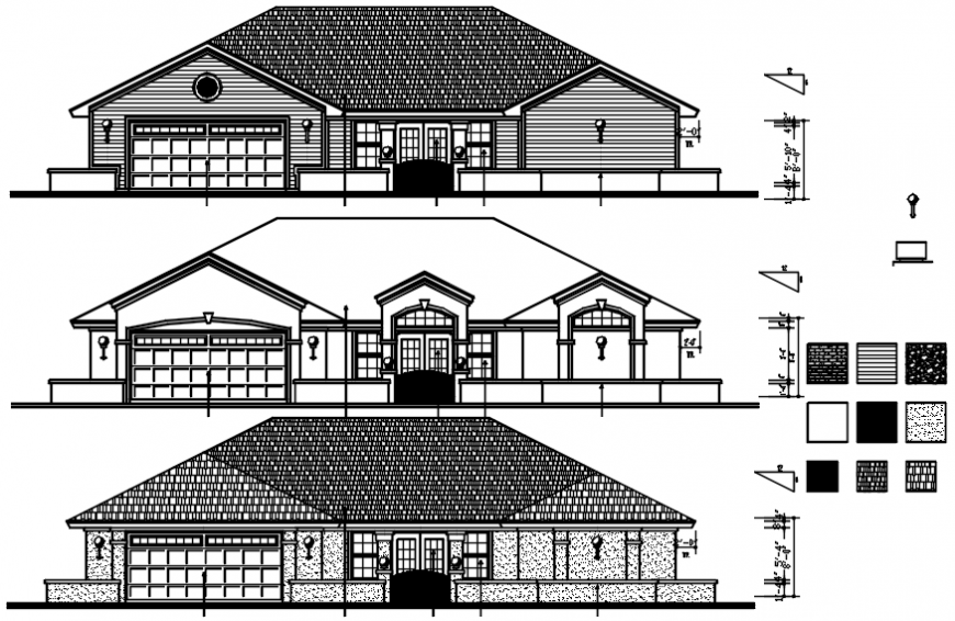 One story cottage house all sided elevation cad drawing details dwg ... One story cottage house all sided elevation cad drawing details dwg ...