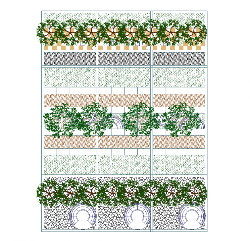 Park landscaping detail elevation 2d view layout autocad file Park landscaping detail elevation 2d view layout autocad file