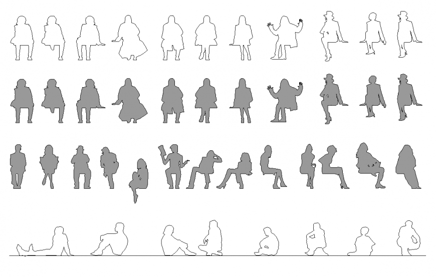 People CAD blocks detail elevation 2d view layout file - Cadbull People CAD blocks detail elevation 2d view layout file - Cadbull