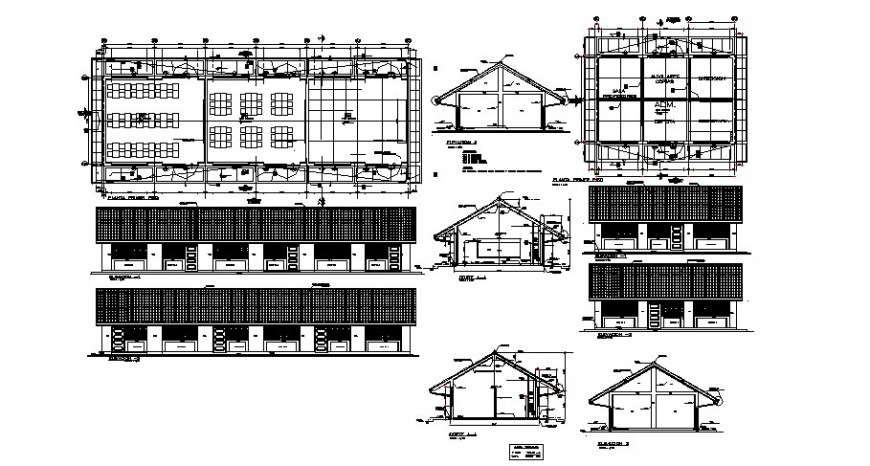 Primary school all sided elevation, section and plan drawing details ... Primary school all sided elevation, section and plan drawing details ...