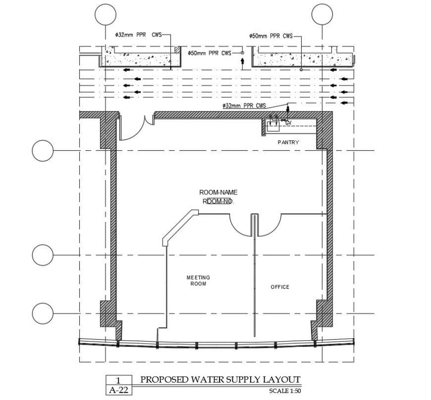 Proposed water supply layout plan autocad software