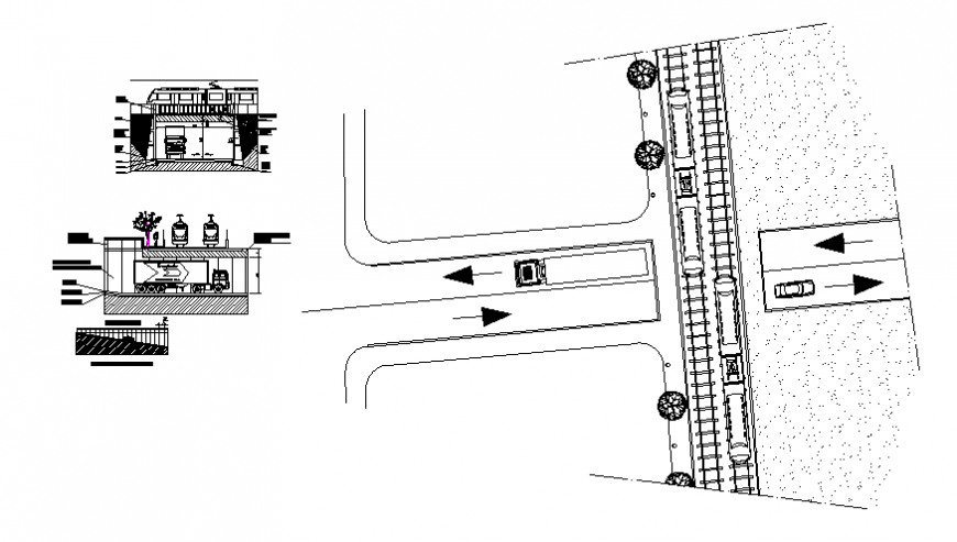 Rail road crossing with highway transverse section and constructive ... Rail road crossing with highway transverse section and constructive ...
