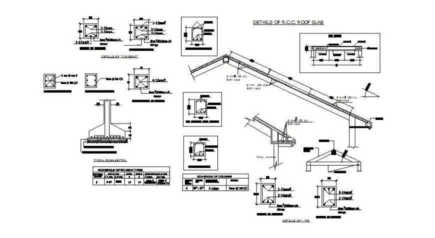 RCC roof slab section and constructive structure details dwg file - Cadbull RCC roof slab section and constructive structure details dwg file - Cadbull