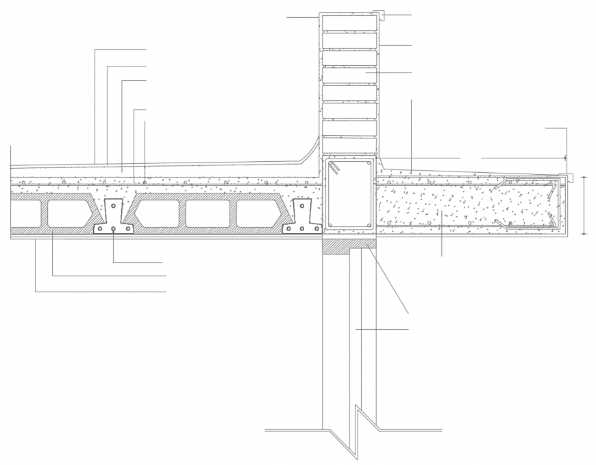 Rcc Structure Cut Out Section 2d View Cad Construction Unit Dwg File Cadbull